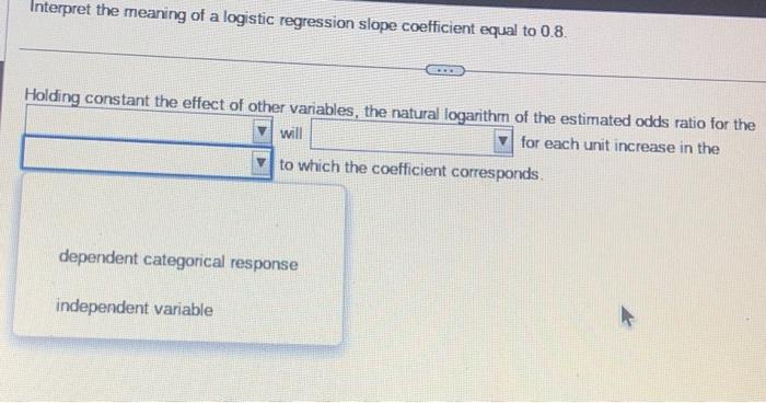Solved Interpret the meaning of a logistic regression slope | Chegg.com