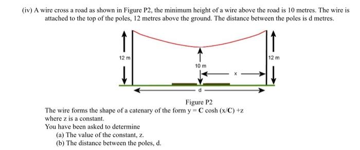 Solved (iv) A wire cross a road as shown in Figure P2, the | Chegg.com