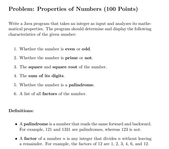 Solved Write a Java program that performs and follows these | Chegg.com