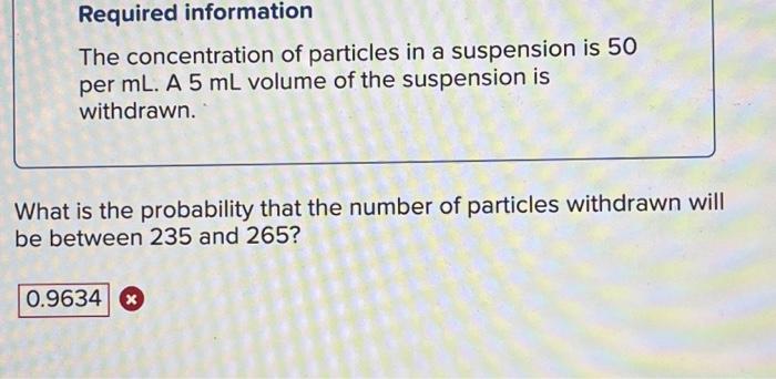 Solved Required information The concentration of particles | Chegg.com
