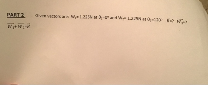 Solved Add two given vectors W, and W2 to get resultant | Chegg.com