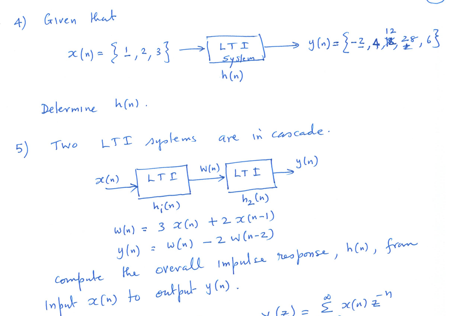 Solved Given thatDetermine h(n).Two LTI systems are in | Chegg.com