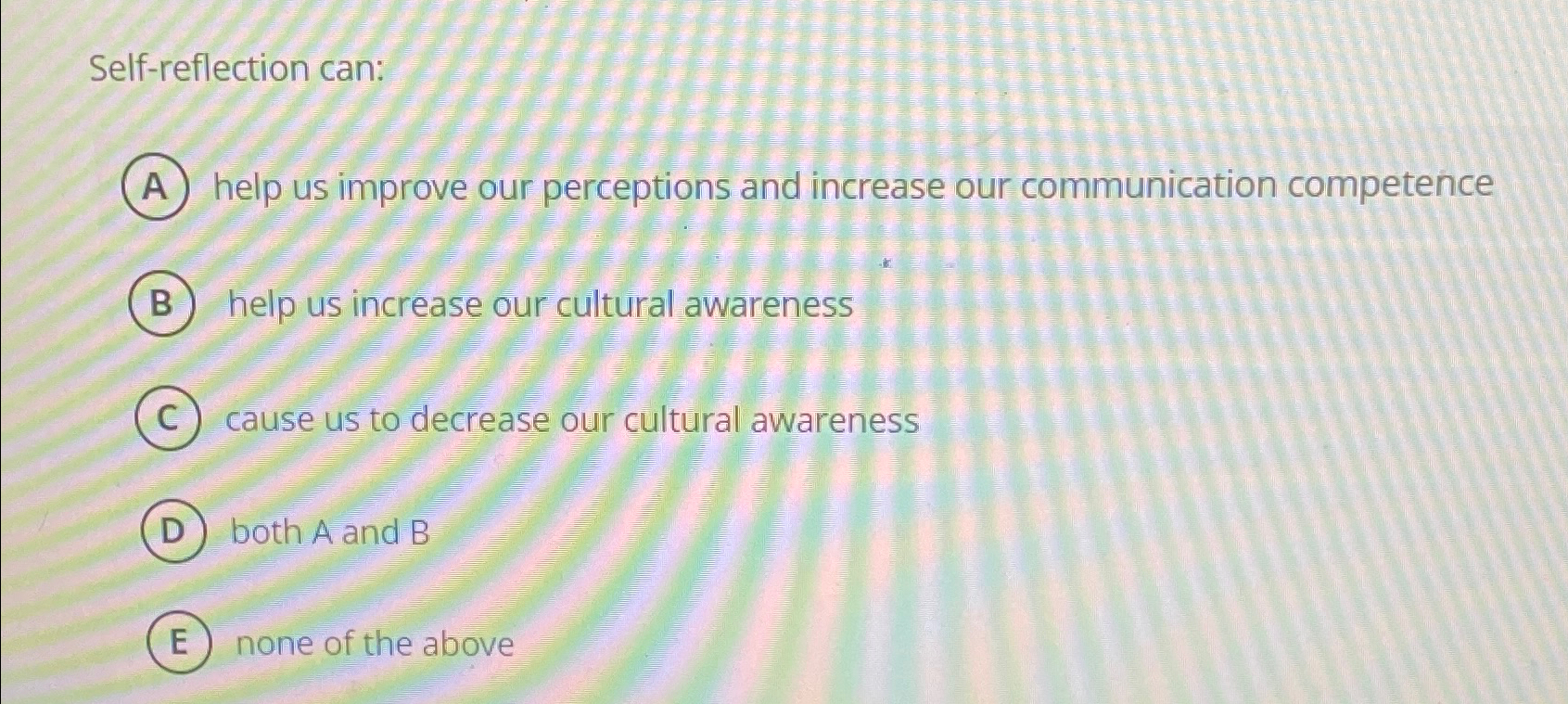 Solved Self-reflection can:help us improve our perceptions | Chegg.com