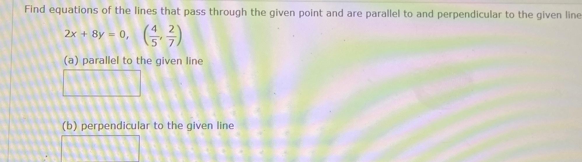 Solved Find equations of the lines that pass through the | Chegg.com