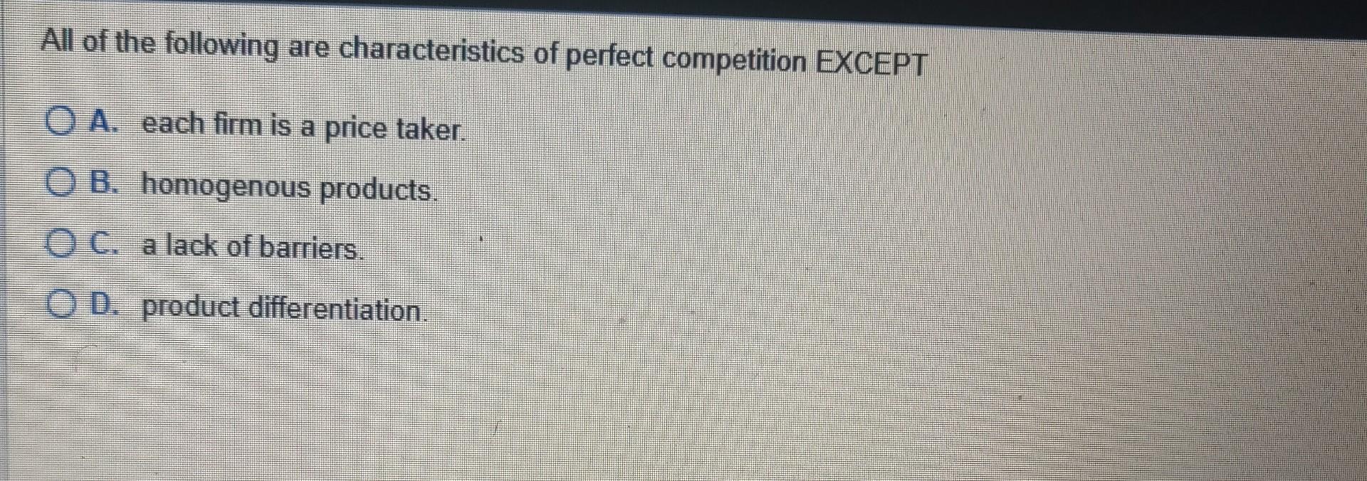 Solved All of the following are characteristics of perfect | Chegg.com