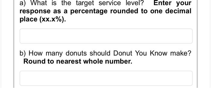 Solved Donut You Know makes custom donuts for holidays | Chegg.com