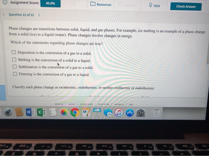 Solved O Assignment Score: 40.9% Resources Hint Check Answer | Chegg.com