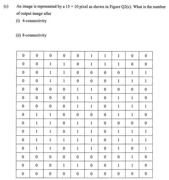 Solved Apply 4 connectivity (diagonal), 4 connectivity | Chegg.com