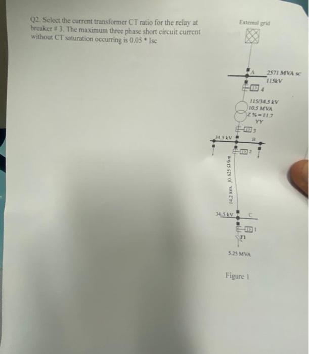Solved Q2 Select The Current Transformer Ct Ratio For The