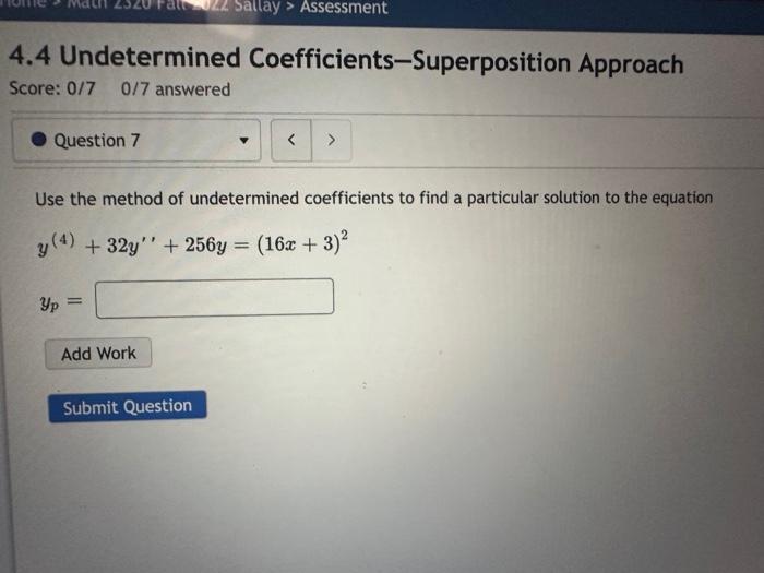 Solved Use the method of undetermined coefficients to find a | Chegg.com