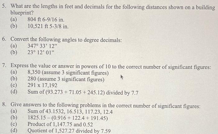 [Solved]: help with all plzzzz 5. What are the lengths in fe