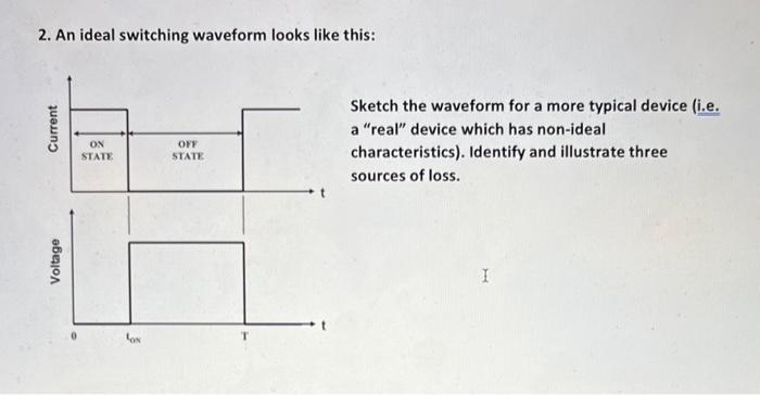 Solved 2. An ideal switching waveform looks like this: | Chegg.com