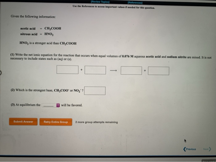 Solved [Review Toples) References Use the References to | Chegg.com