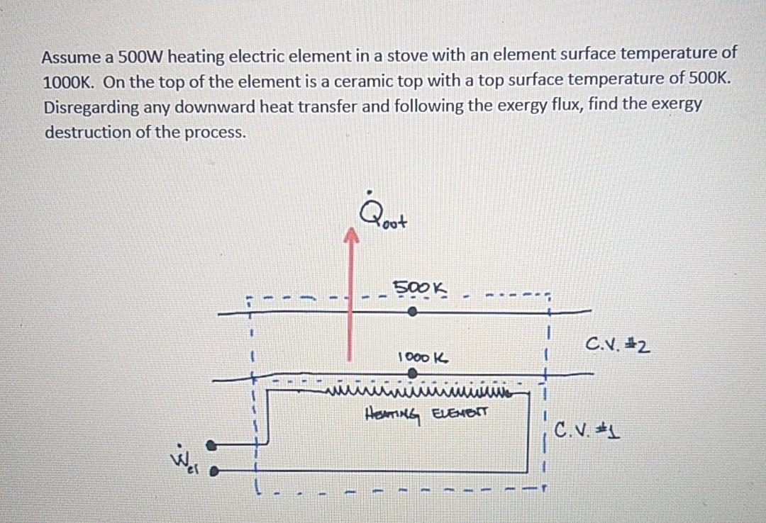 Solved Assume a 500W heating electric element in a stove | Chegg.com