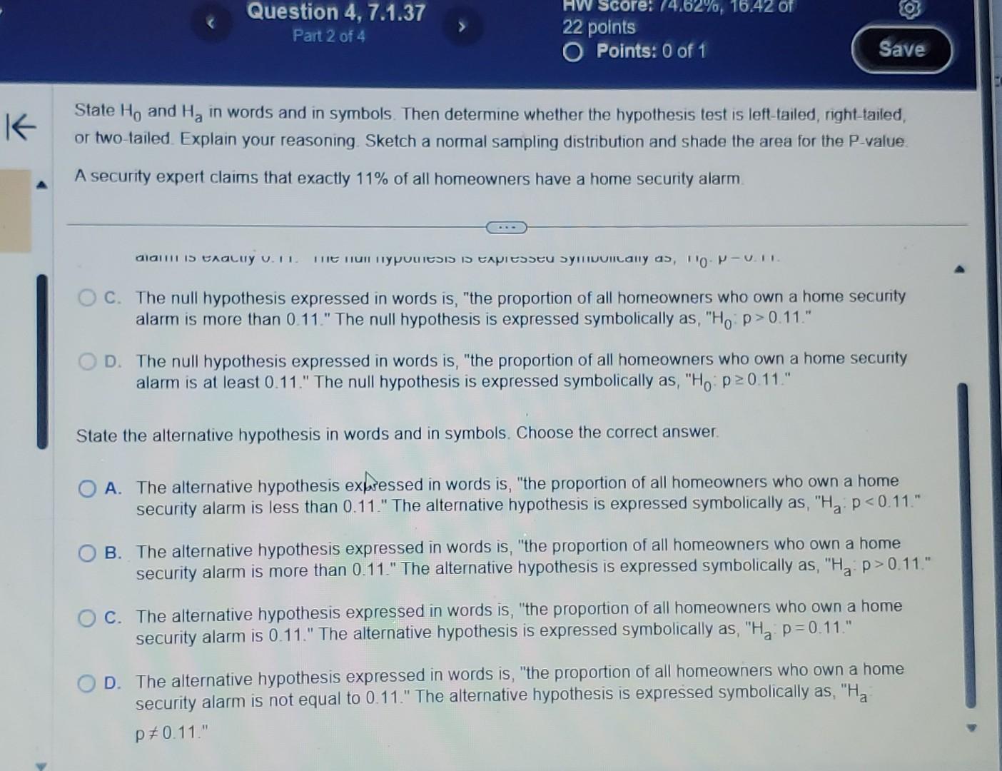 Solved State H0 and Ha in words and in symbols. Then | Chegg.com