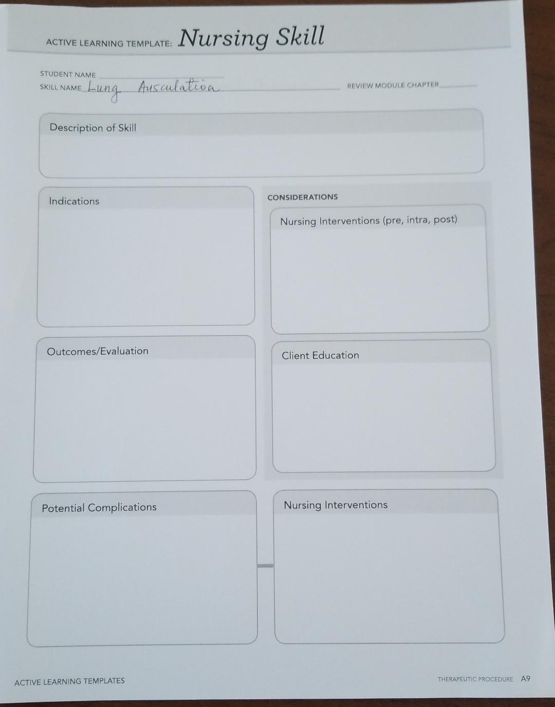 Solved ACTIVE LEARNING TEMPLATE: Nursing Skill STUDENT NAME | Chegg.com