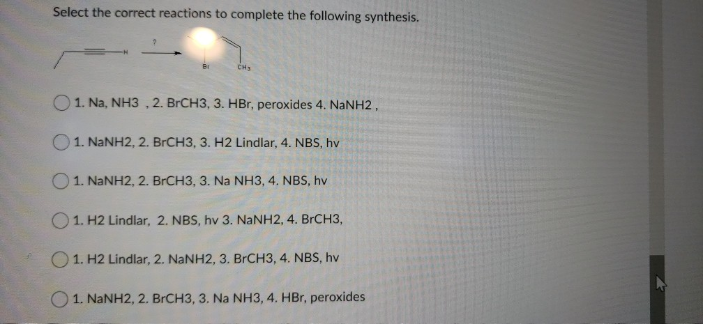 Solved Select the correct reactions to complete the | Chegg.com