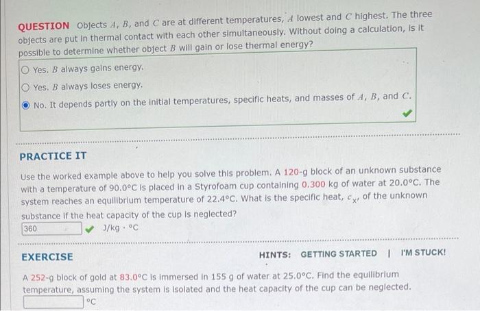 Solved QUESTION Objects A,B, and C are at different | Chegg.com