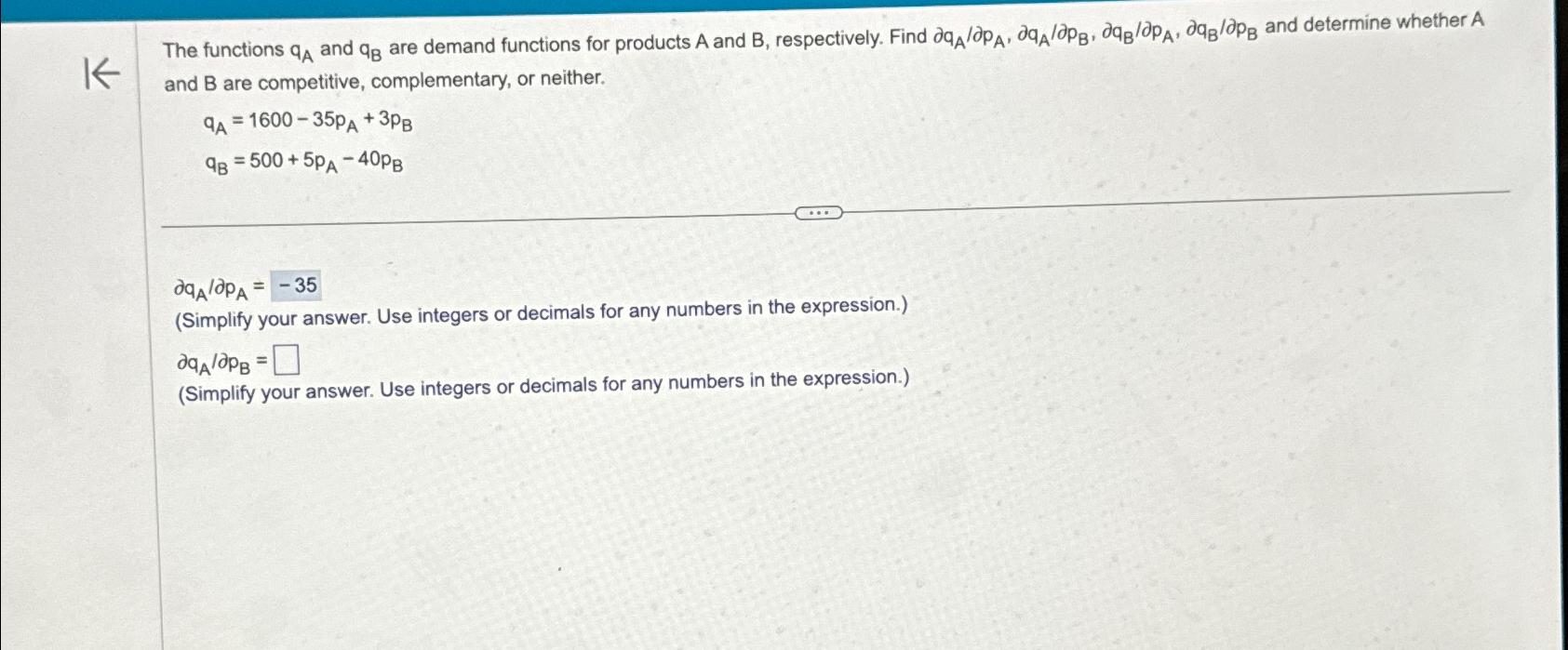 Solved The Functions Qa ﻿and Qb ﻿are Demand Functions For 9893
