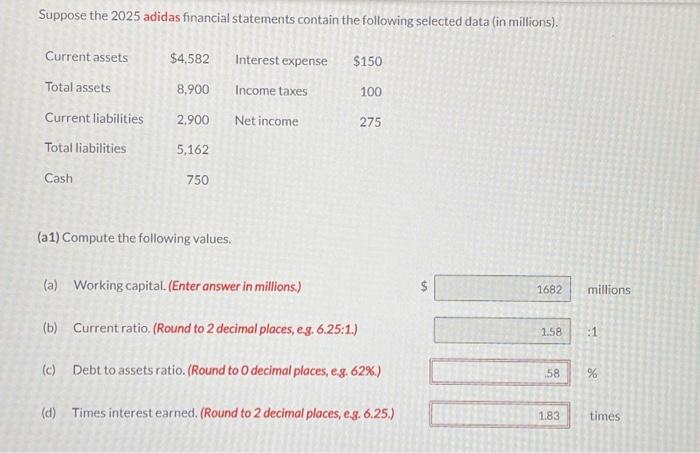 Solved Suppose the 2025 adidas financial statements contain | Chegg.com