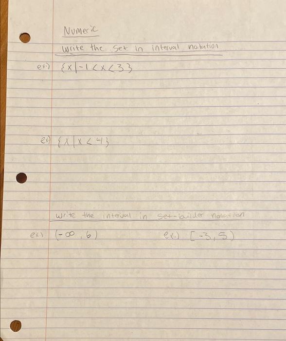 Solved Write the Set in interval notation ex.) {x∣−1 | Chegg.com