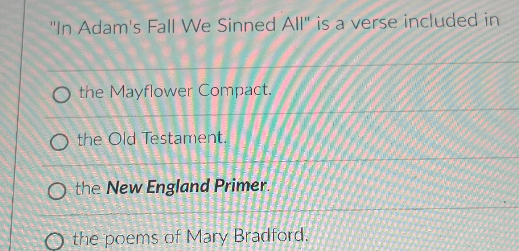 Solved "In Adam's Fall We Sinned All" is a verse included | Chegg.com