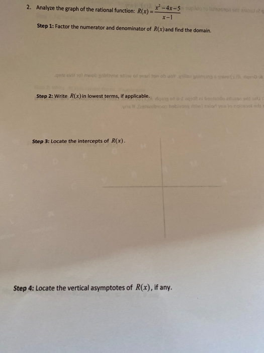 Solved 2. Analyze the graph of the rational function: R(x) = | Chegg.com
