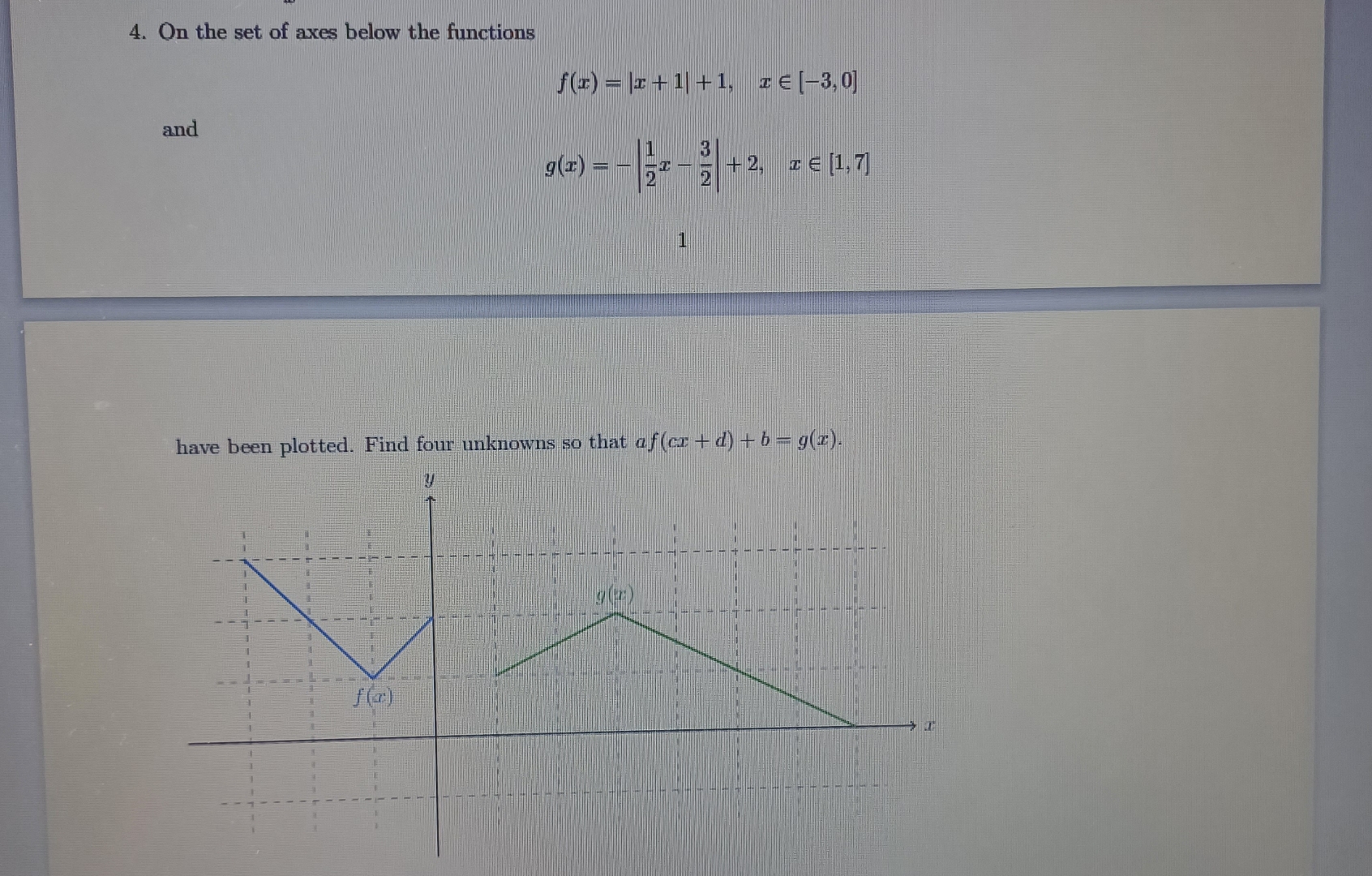 Solved On the set of axes below the | Chegg.com