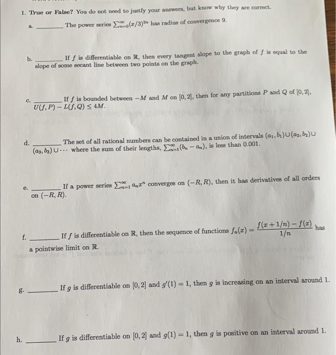 Solved b. If f is differentiable on R, then every tangent | Chegg.com