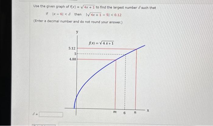 Solved Use the given graph of f(x)=4x+1 to find the largest | Chegg.com