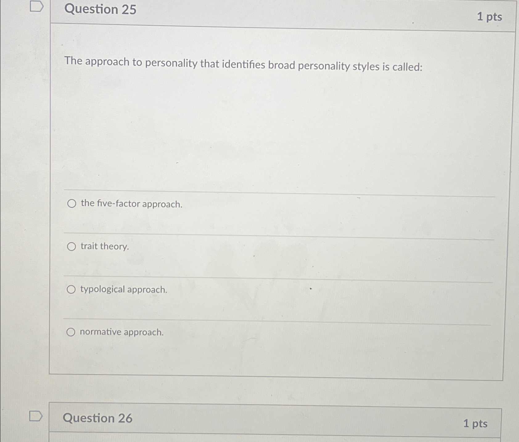 Solved Question 251ptsThe approach to personality that | Chegg.com