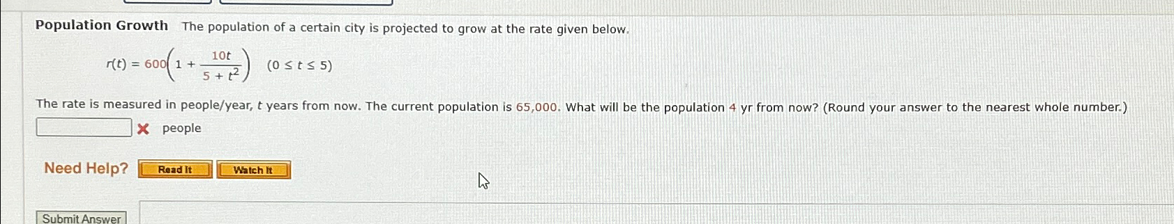 Solved Population Growth The population of a certain city is | Chegg.com