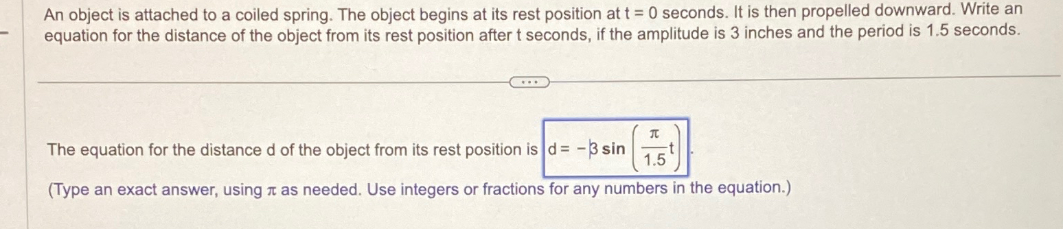 Solved An object is attached to a coiled spring. The object | Chegg.com
