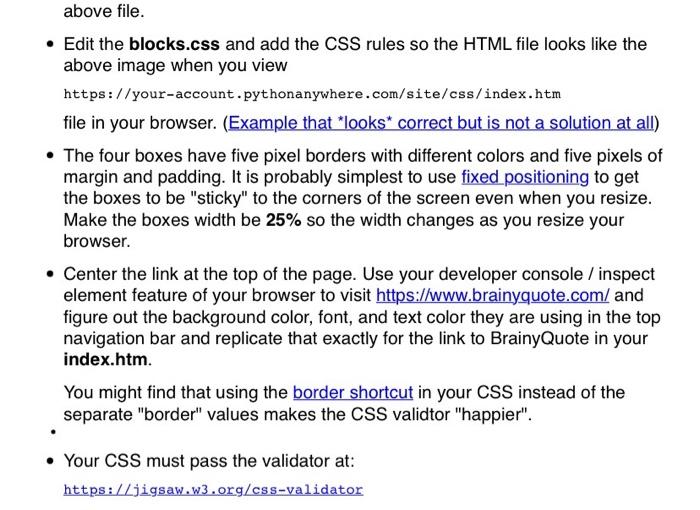 Solved please help. i need the web page to look exactly | Chegg.com