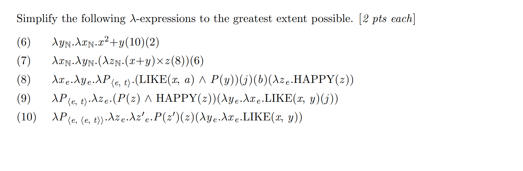 Simplify the following λ-expressions to the greatest | Chegg.com