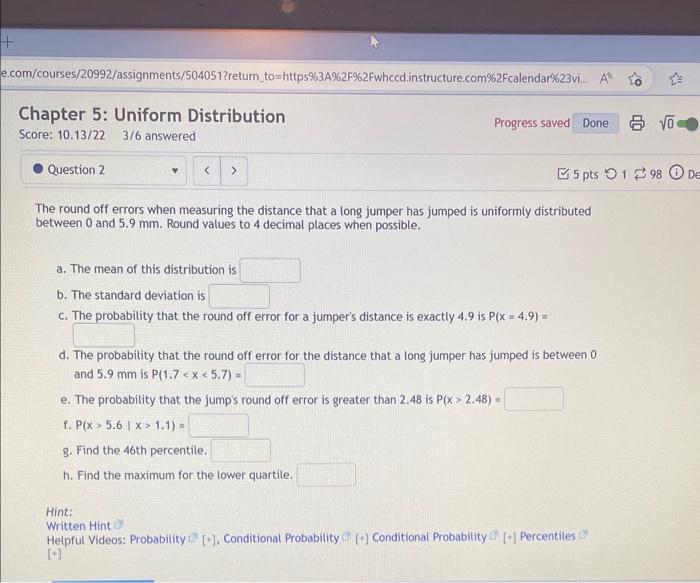 Solved The round off errors when measuring the distance that | Chegg.com