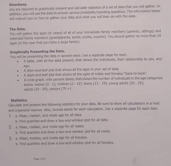 Solved Directions you are required to graphically present | Chegg.com