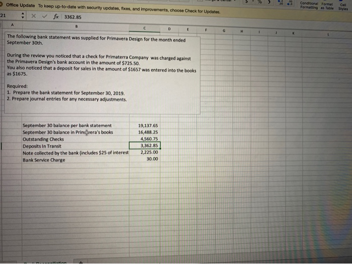 Solved Conditional Format Cell Formatting as Table Styles > | Chegg.com