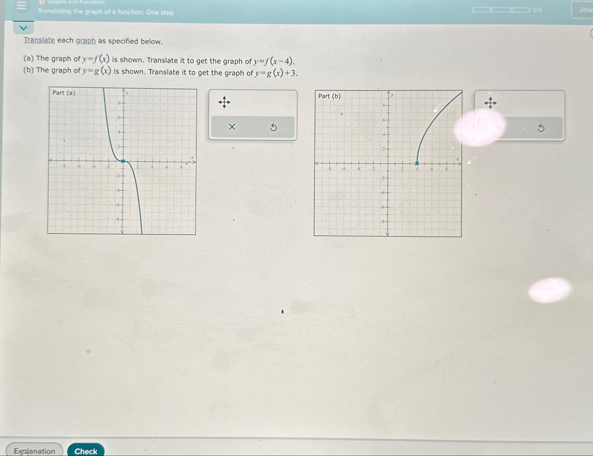 Solved Translating the graph of a function: One | Chegg.com