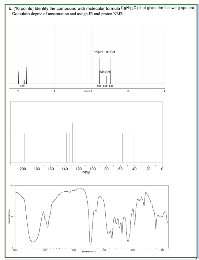 Solved Identify the compound with molecular formula C9H10O2 | Chegg.com