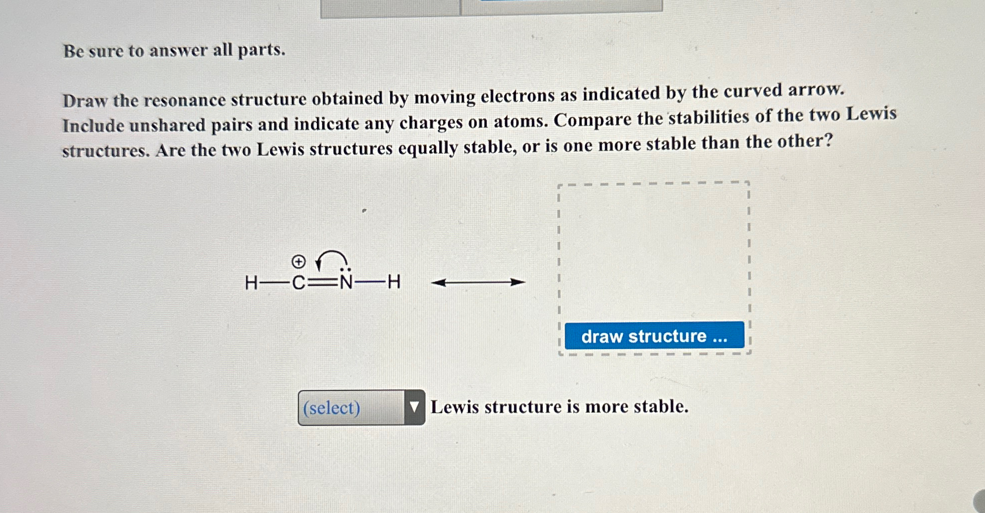 Solved Be sure to answer all parts.Draw the resonance | Chegg.com