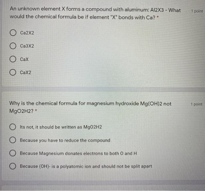 Solved An unknown element X forms a compound with aluminum: | Chegg.com