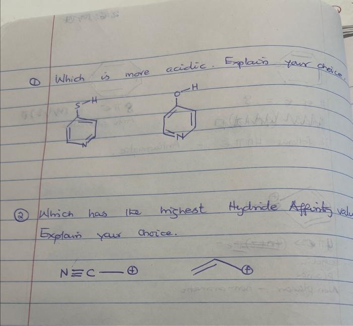 Solved Wrich has the mighest Hydride Affinity valu Explain | Chegg.com