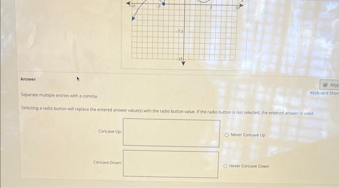 Solved Consider the following graph. Step 1 of 2: Determine | Chegg.com