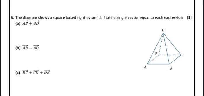 Solved 3. The diagram shows a square based right pyramid. | Chegg.com