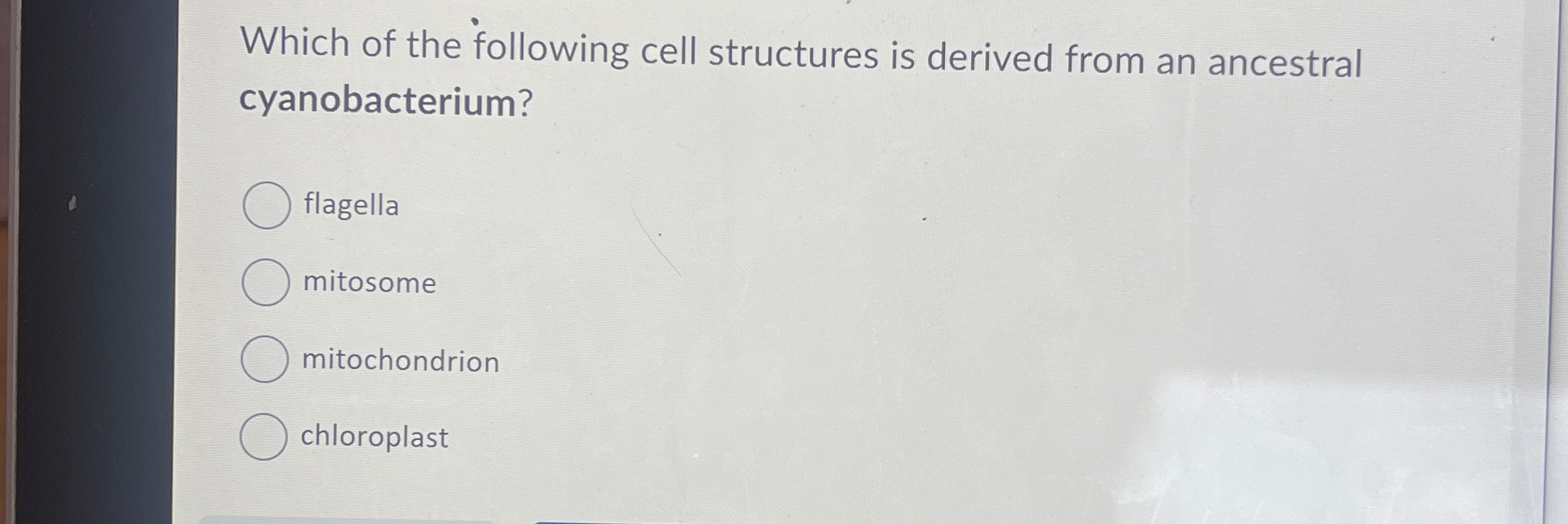 Solved Which of the following cell structures is derived | Chegg.com