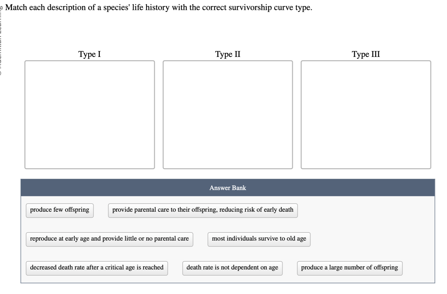 Solved Match each description of a species' life history | Chegg.com