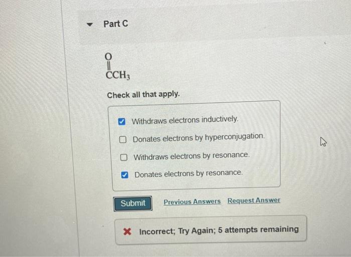 Solved Check all that apply. Withdraws electrons | Chegg.com