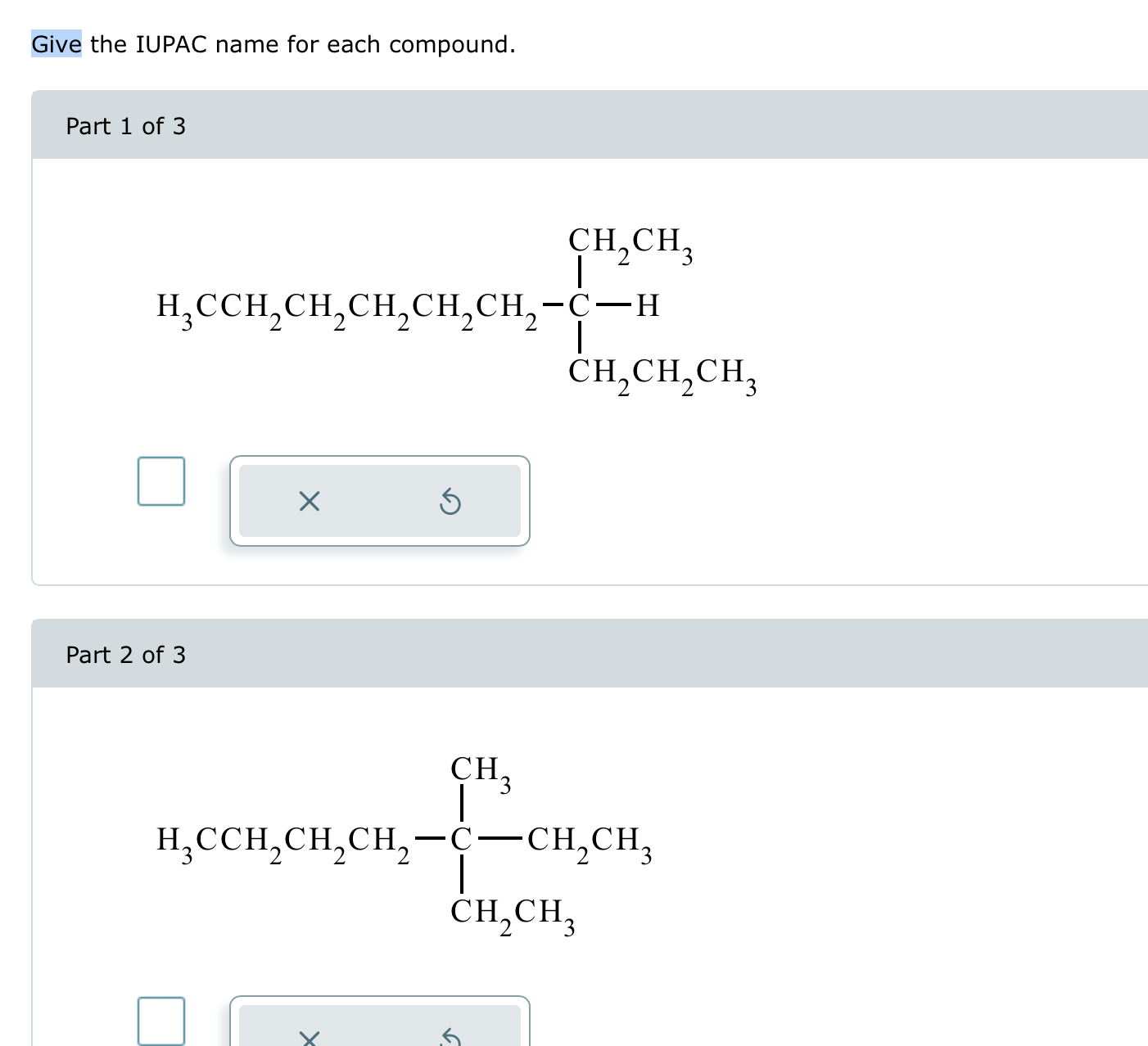 Solved Give the IUPAC name for each compound.Give the IUPAC | Chegg.com