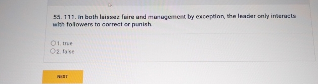 Solved In both laissez faire and management by exception, | Chegg.com